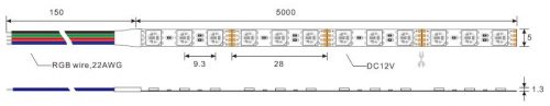 Super Narrow 5mm Wide SMD 3838 RGB LED Strip Lights - DERUN LED