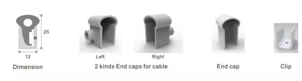 Flexible Silicone LED Diffuser Tube Channel for LED Strip Lights ...