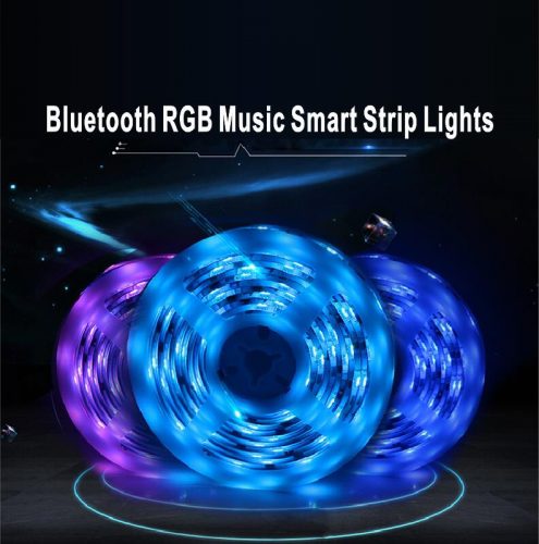 Waterproof RGB LED Smart Strip Light Kit via App Music Control for ...