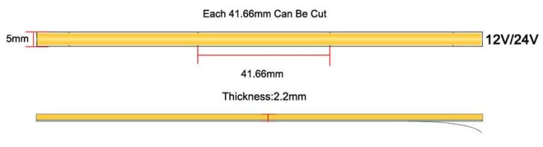 3mm 5mm Cool White or Warm White DC12V/24V COB LED Strip Light Supplier ...