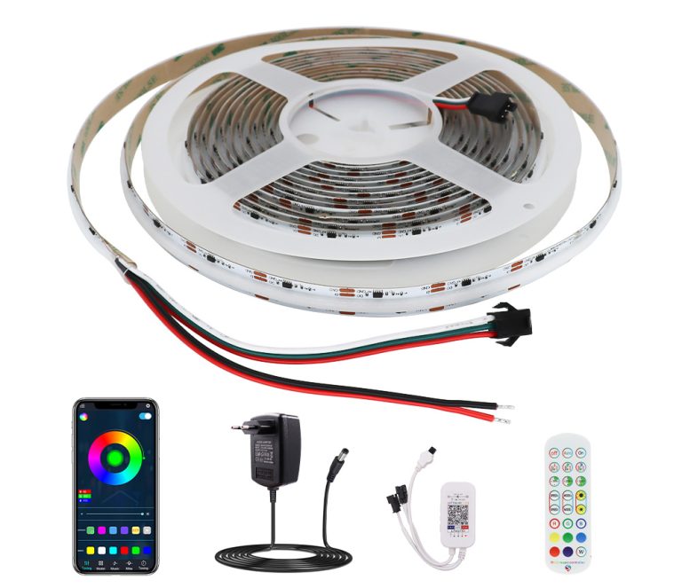 RGB Colour Change Dimmable Addressable COB LED Strip Light Kit - DERUN LED