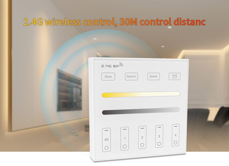 WR02RF 4 Zone Smart Wall Remote Controller for Single Color & Dual ...