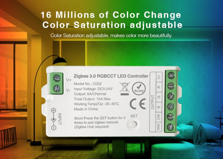 C03Z/C04Z/C05Z Zigbee 3.0 RGB/RGBW/RGBCCT LED Controller - DERUN LED