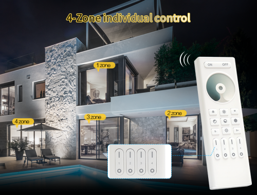 RC01RF 2.4GHz RF 4 Zone Single Color Remote Controller - DERUN LED